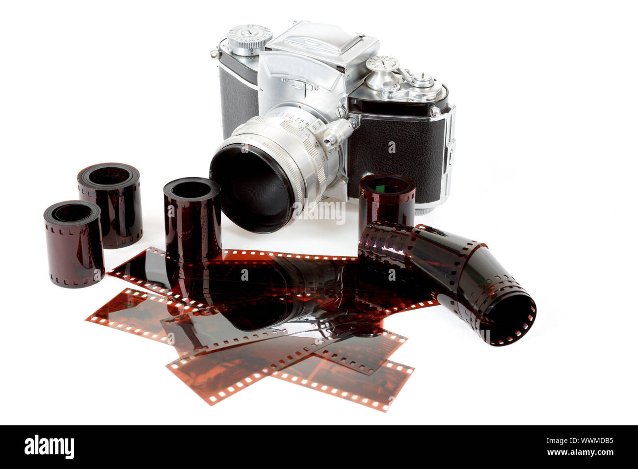 analog vintage SLR camera and color negative films Stock Photo - Alamy