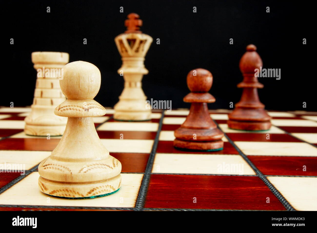 chess pieces on chess board showing concept for success and power Stock ...