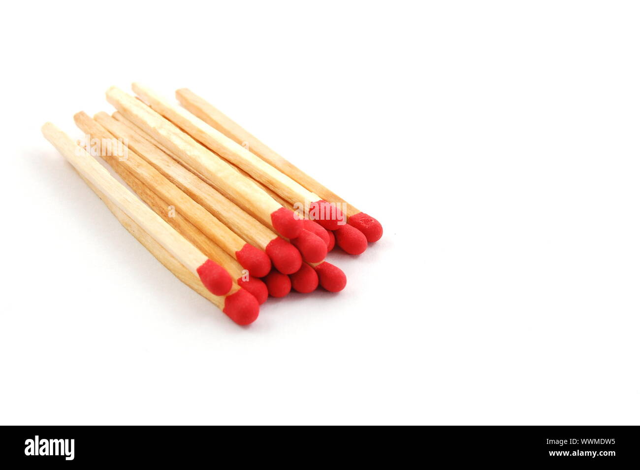 Some red matches isolated on a white background Stock Photo - Alamy