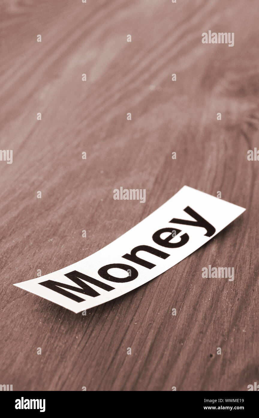 word money on sheet of paper showing success concept Stock Photo - Alamy