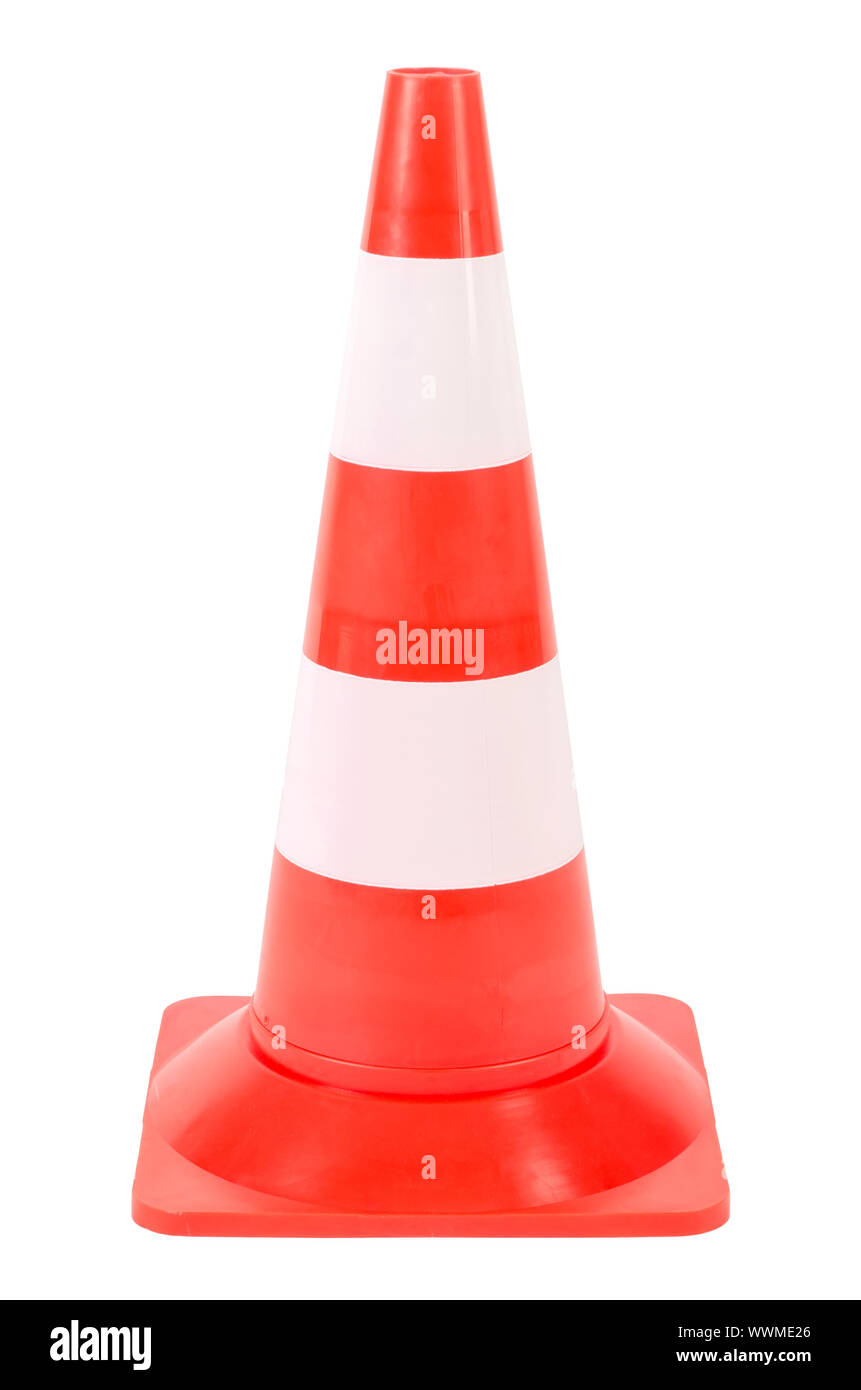 Pylon or warning cone against a white background Stock Photo - Alamy