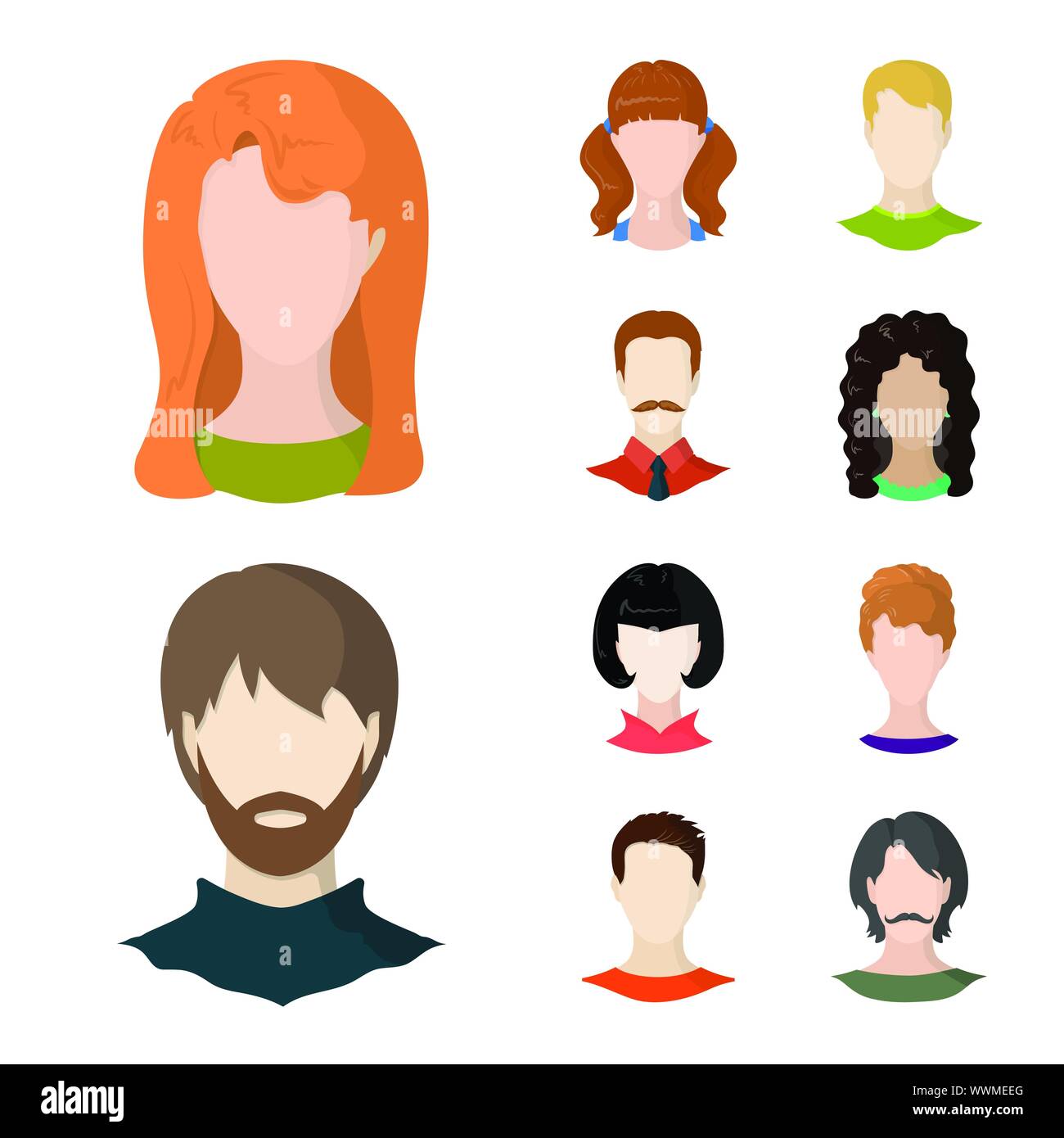 Vector illustration of avatar and dummy symbol. Set of avatar and ...