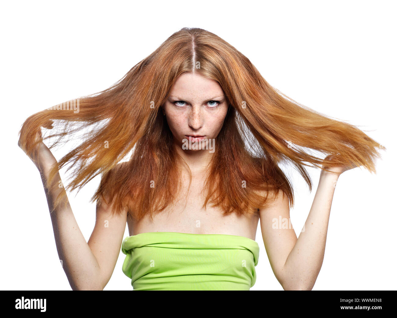 portrait of beautiful red-haired model posing Stock Photo - Alamy