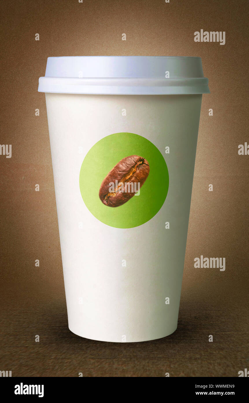 Paper cup for coffee with logo Stock Photo - Alamy