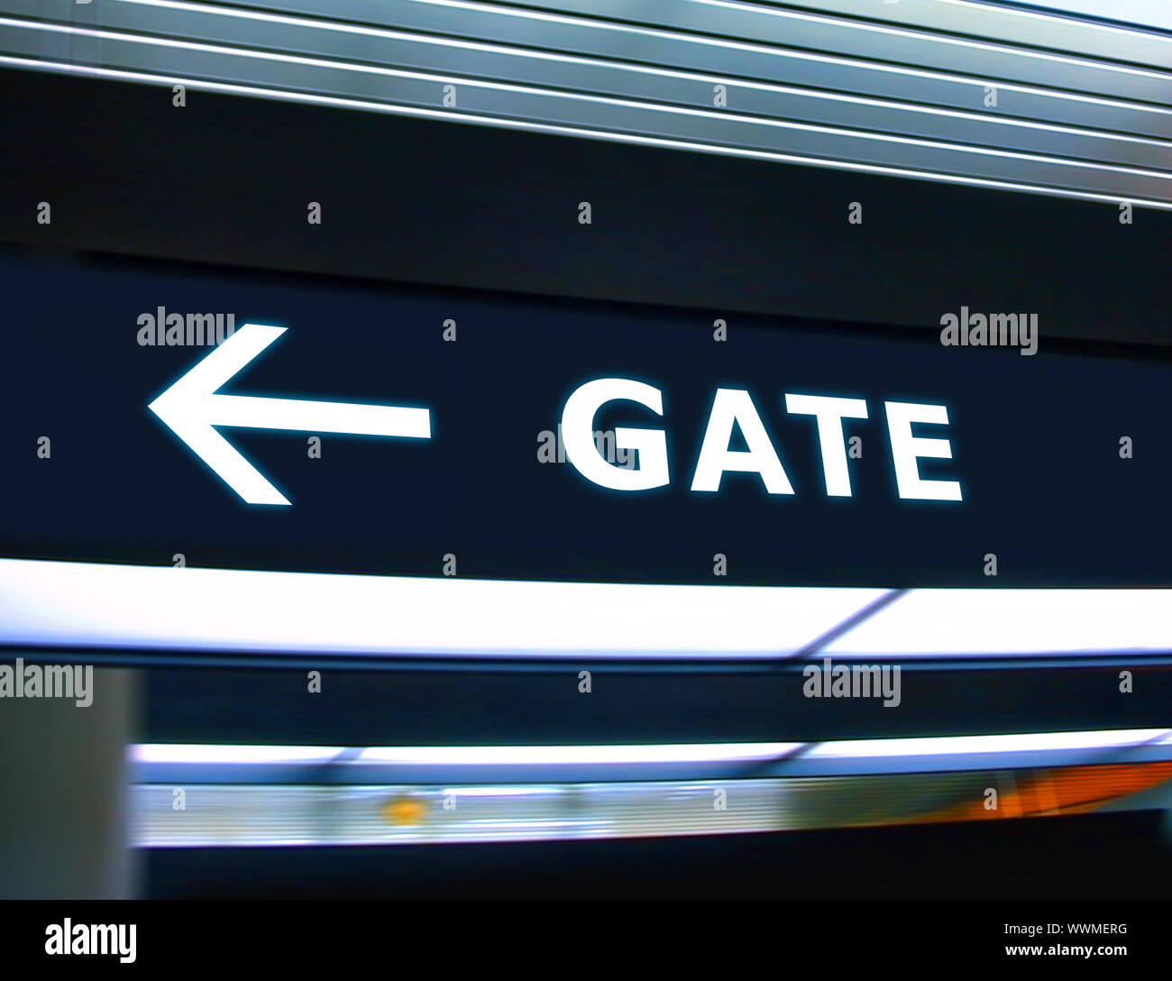 Airport boarding gate sign door hi-res stock photography and images - Alamy