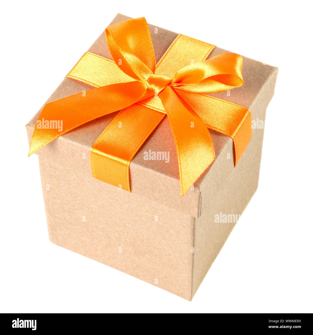 Gift in box orange Cut Out Stock Images & Pictures - Alamy