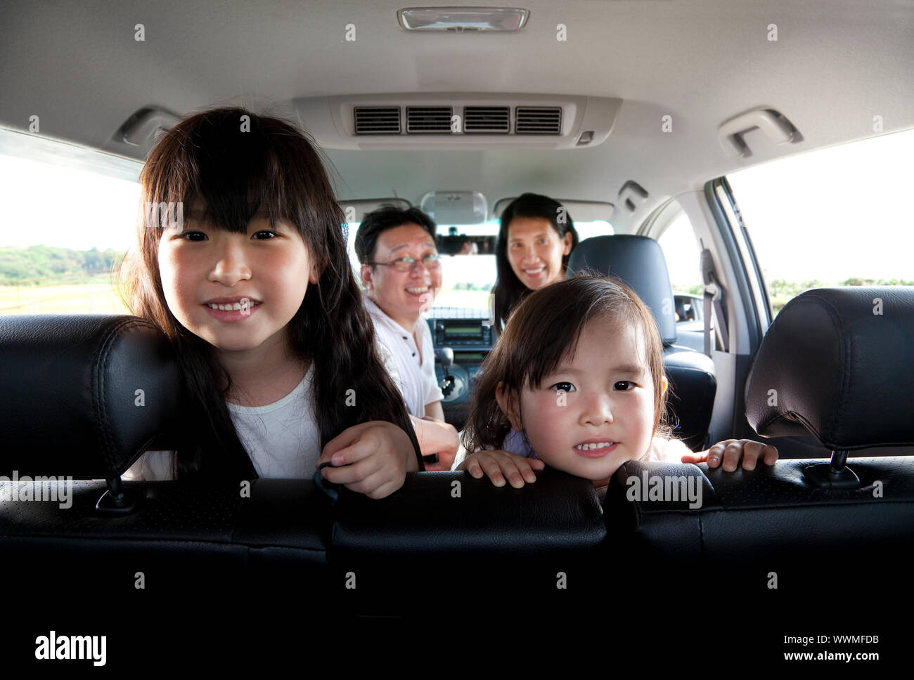 happy family in the car Stock Photo - Alamy