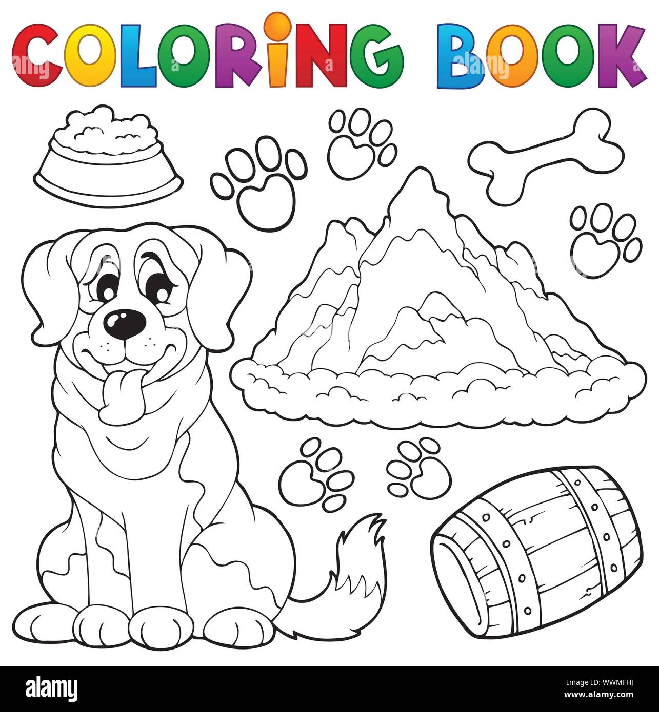 Coloring book dog theme 7 Stock Vector Image & Art - Alamy