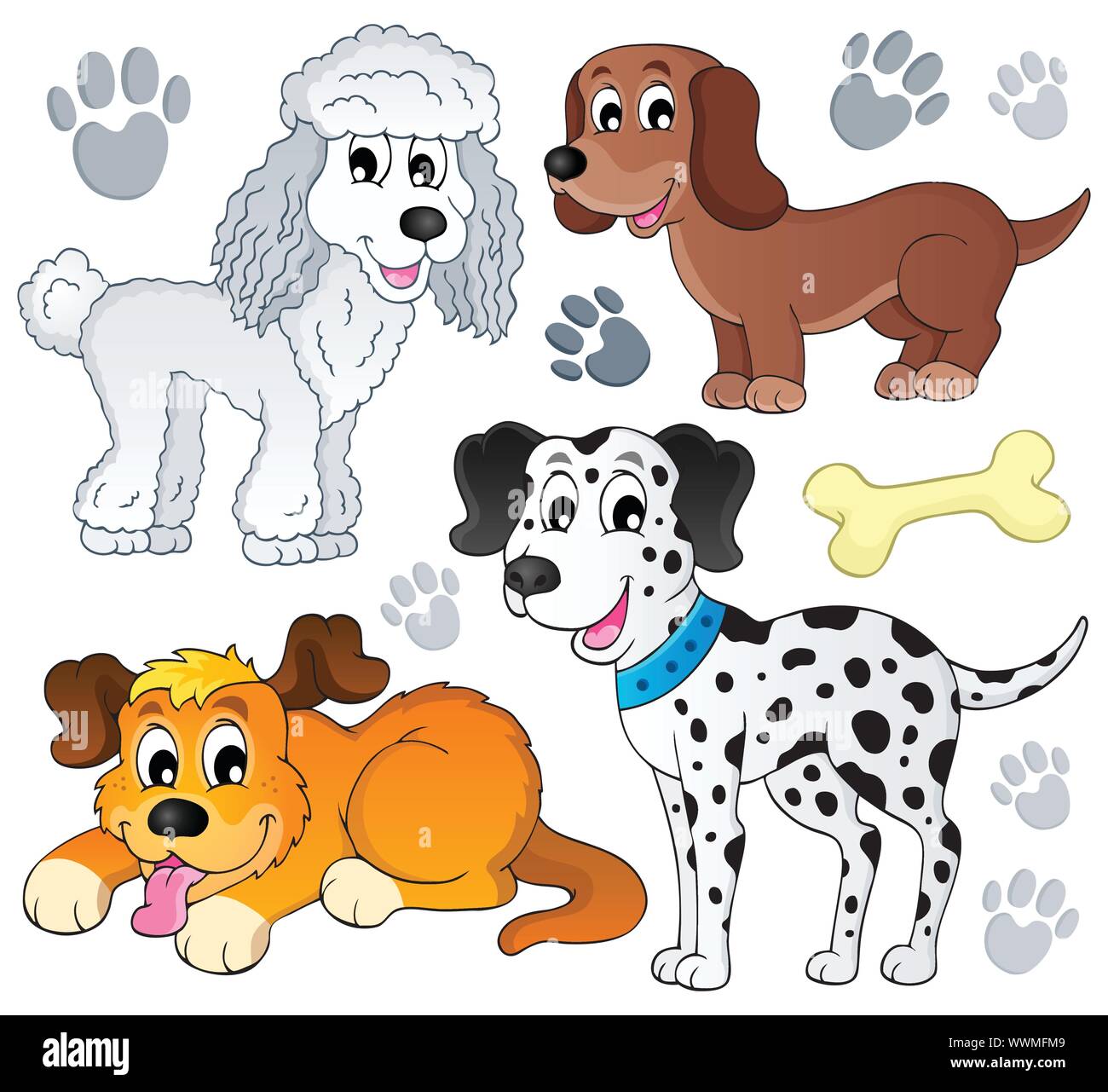 3 dogs Stock Vector Images - Alamy