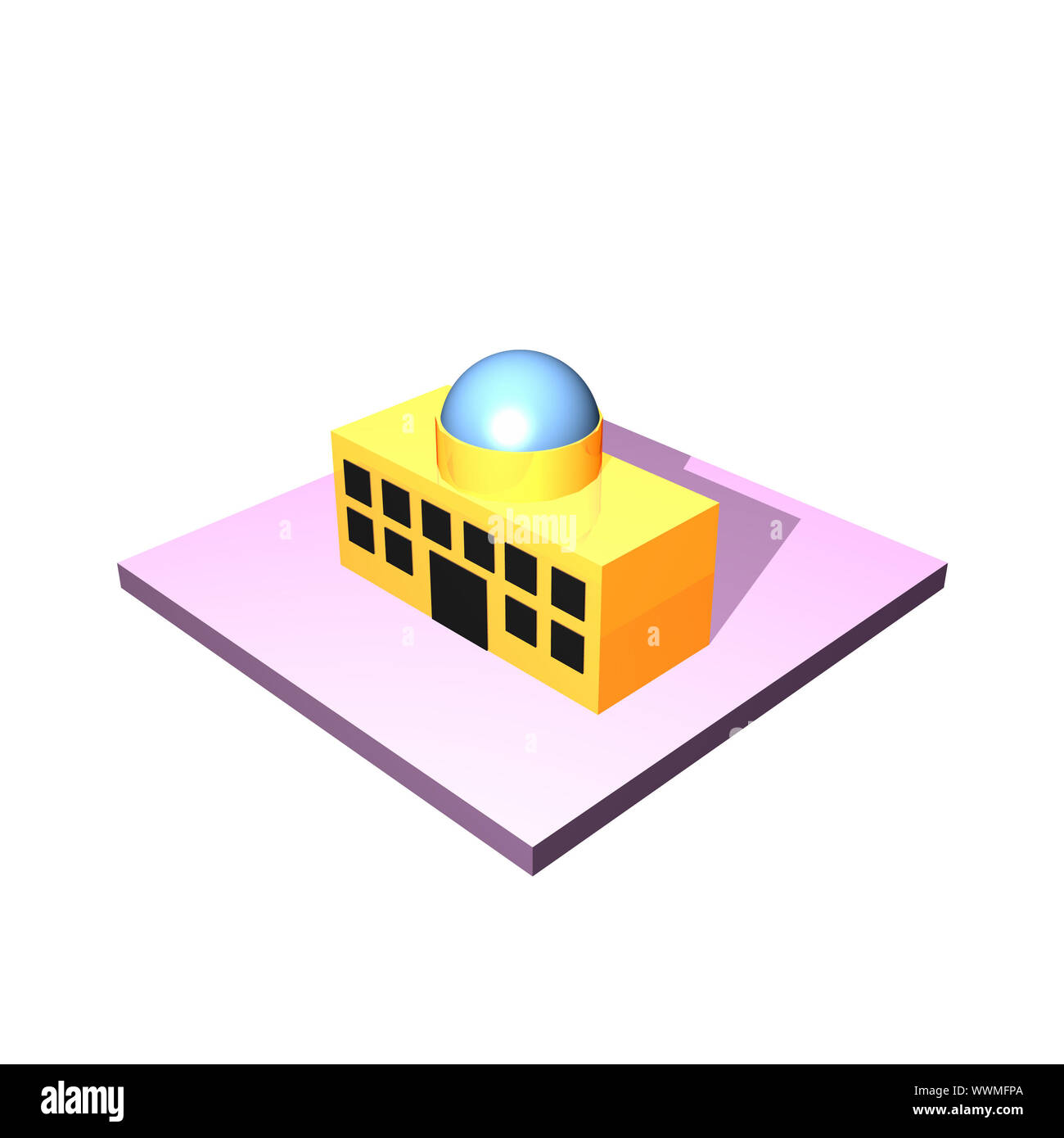 Office Building Cartoon Icon Isolated on White Stock Photo - Alamy