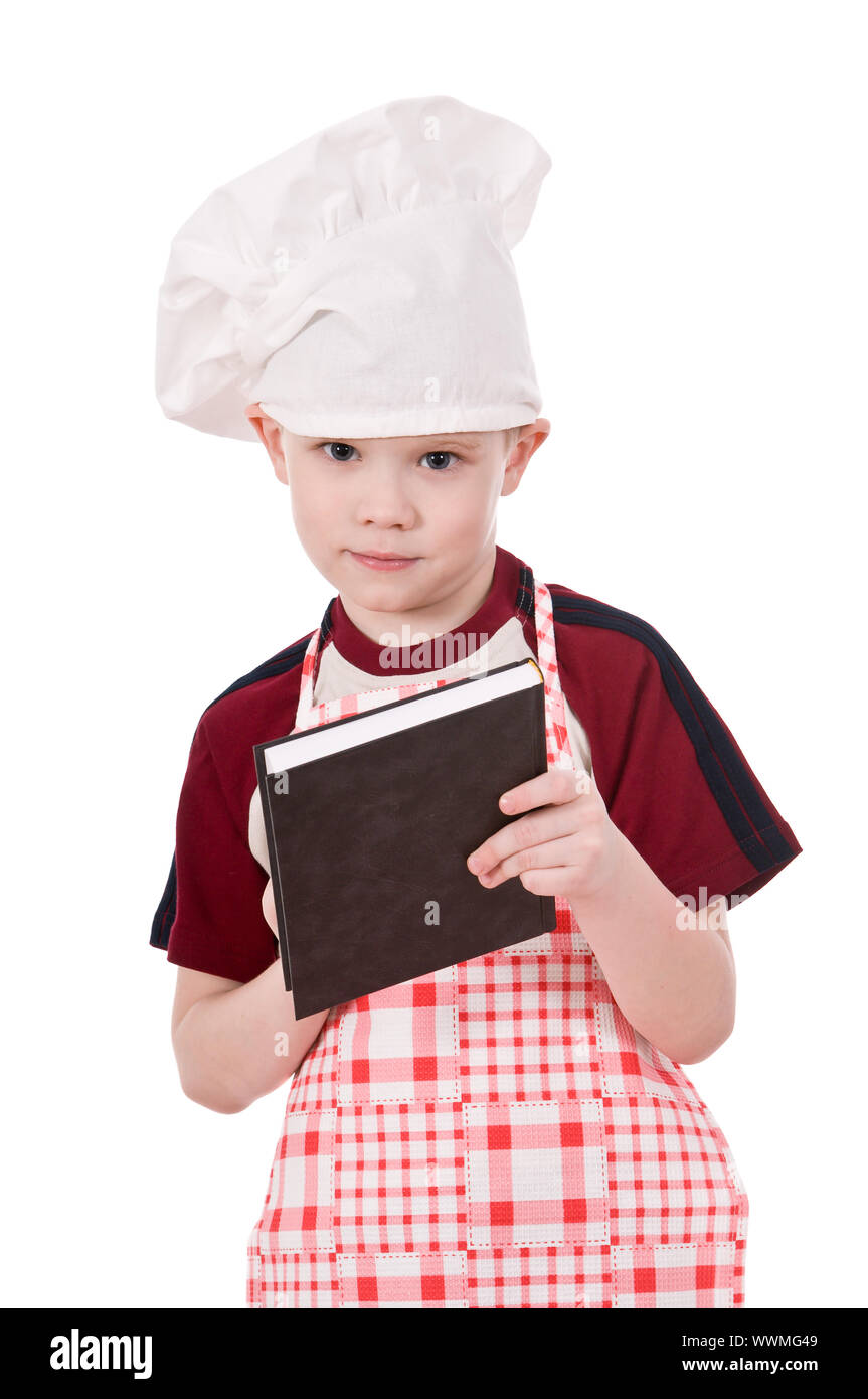 child chef writing something isolated on white background Stock Photo ...