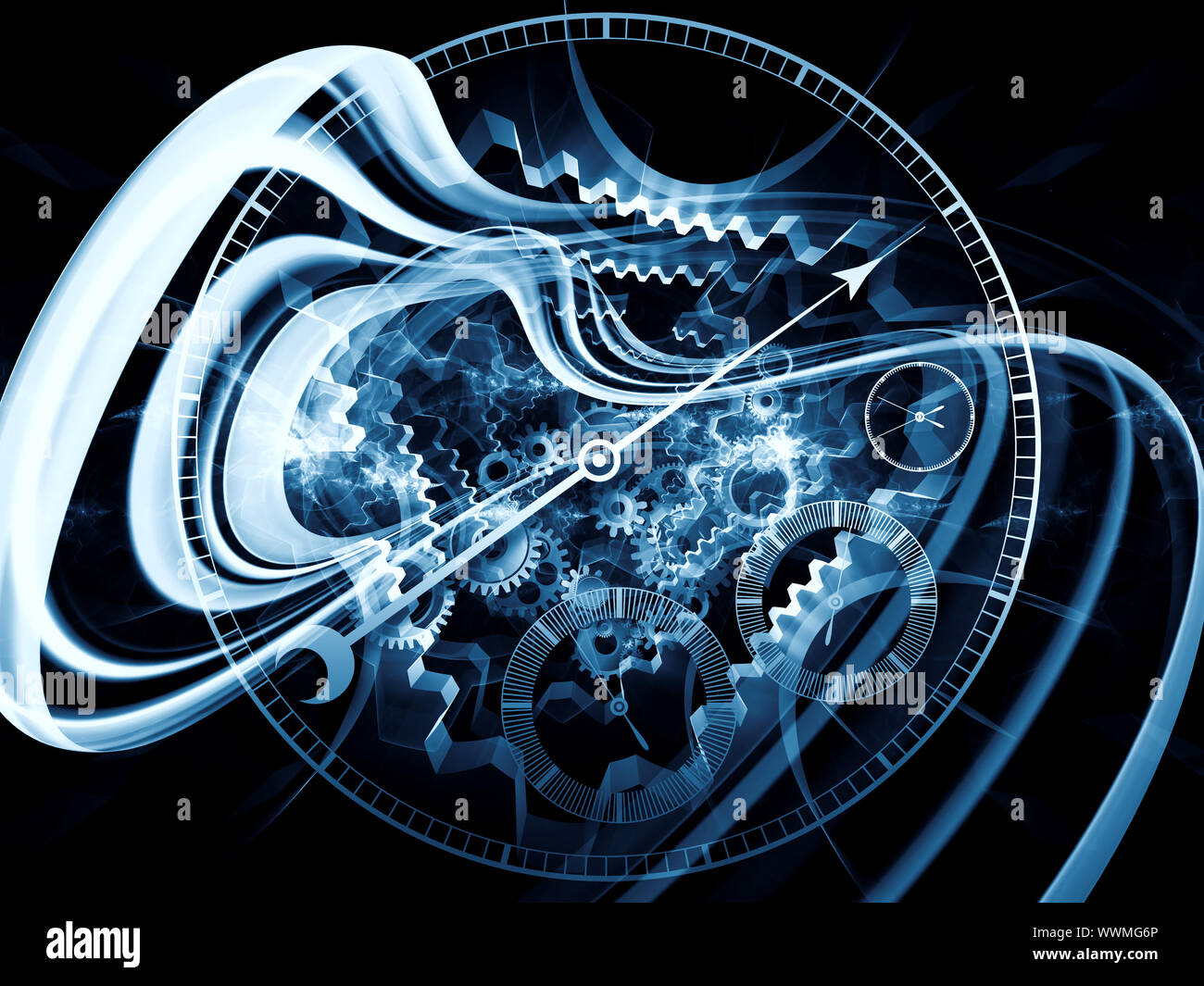 Composition of gears, lights and technological design elements as a ...