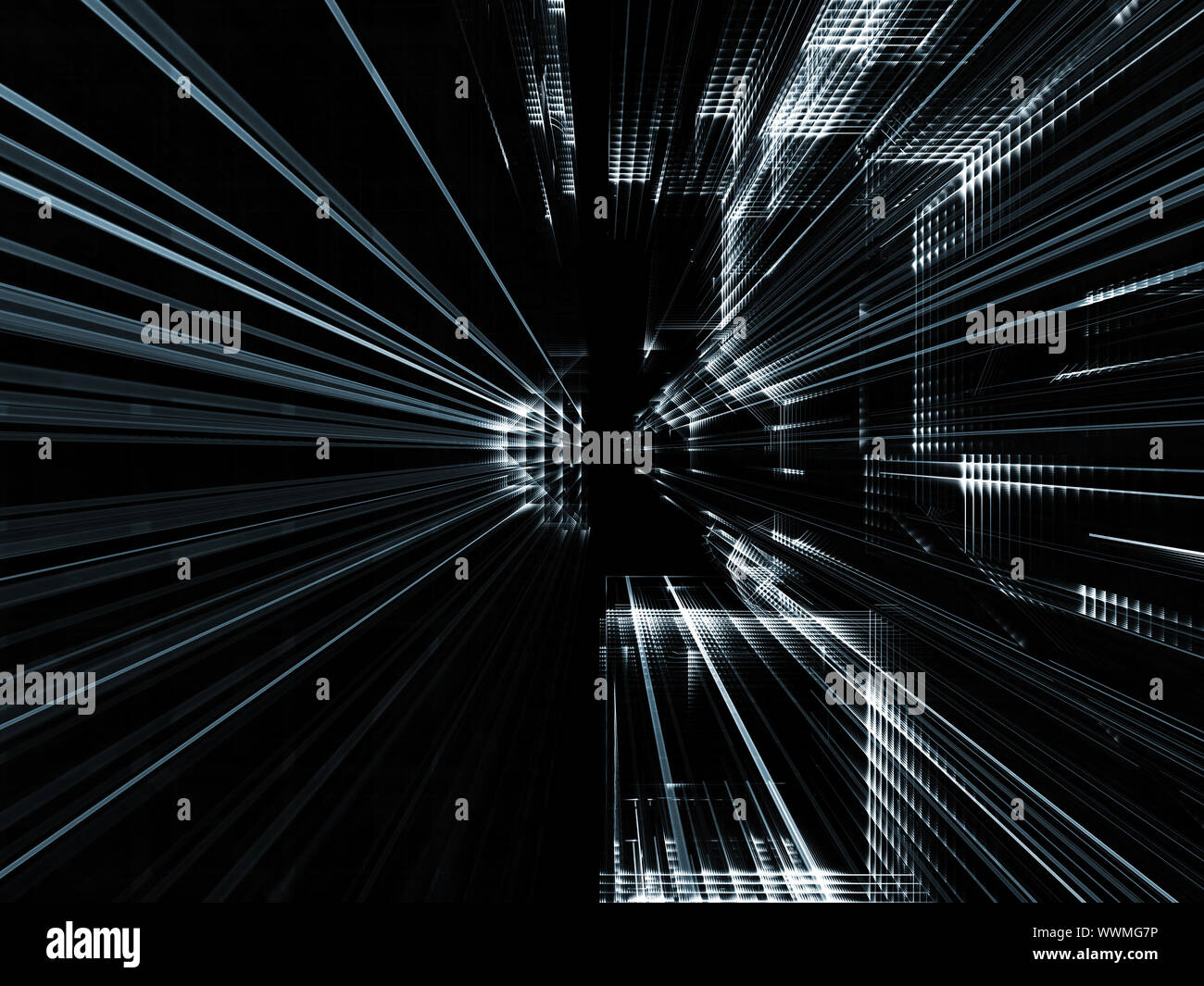 Abstract pattern of structural lines in deep perspective suitable as ...