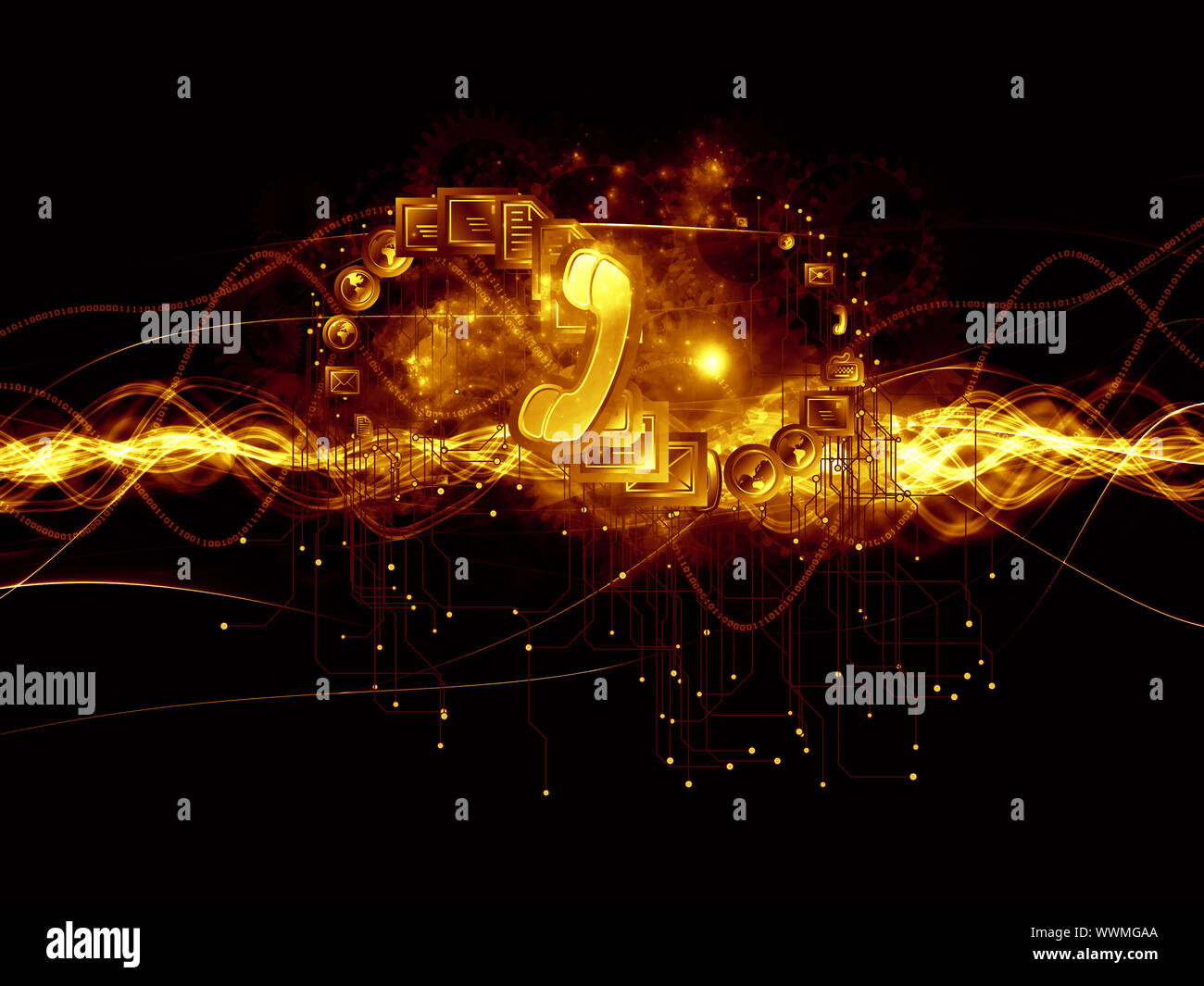 Artistic abstraction on the subject of global communications, messaging ...