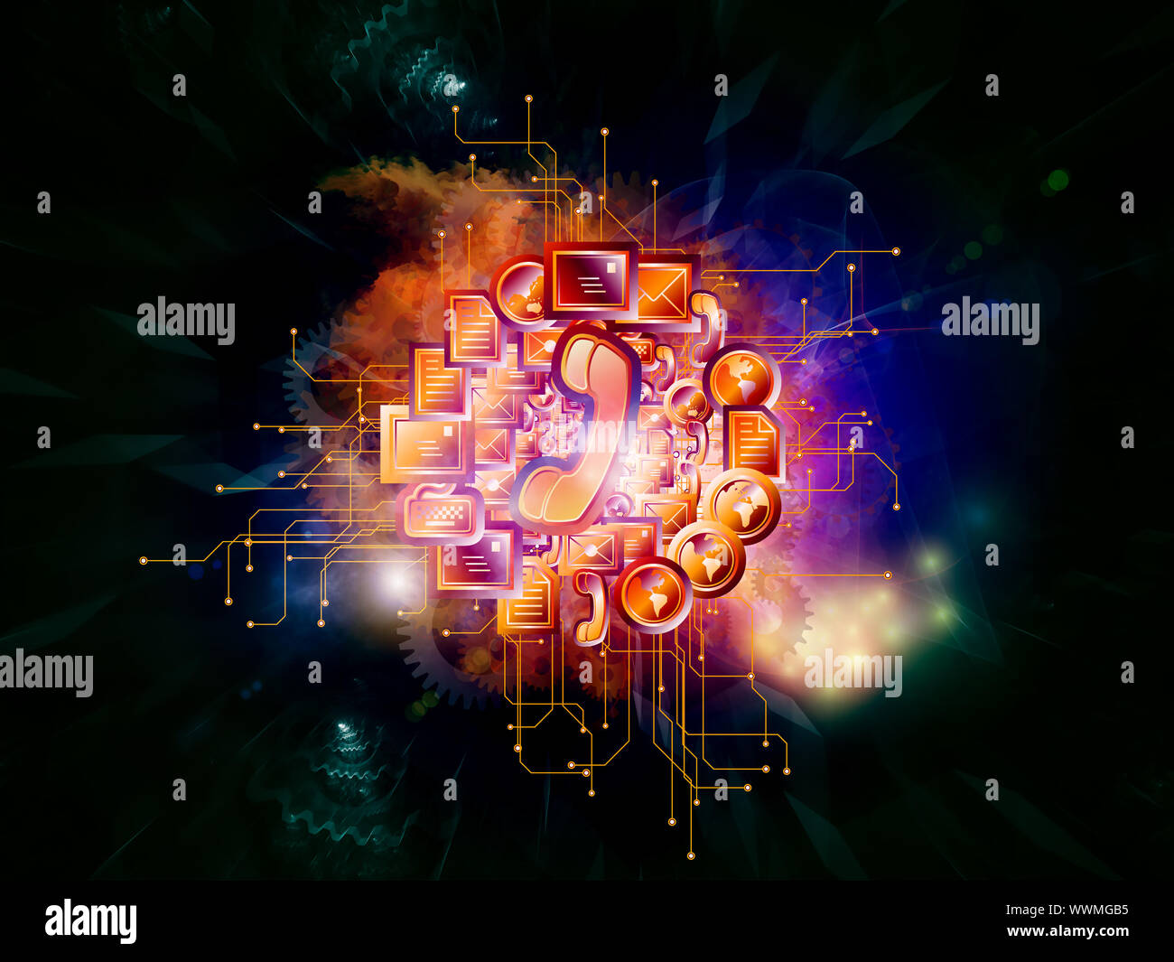 Backdrop on the subject of global communications, messaging ...