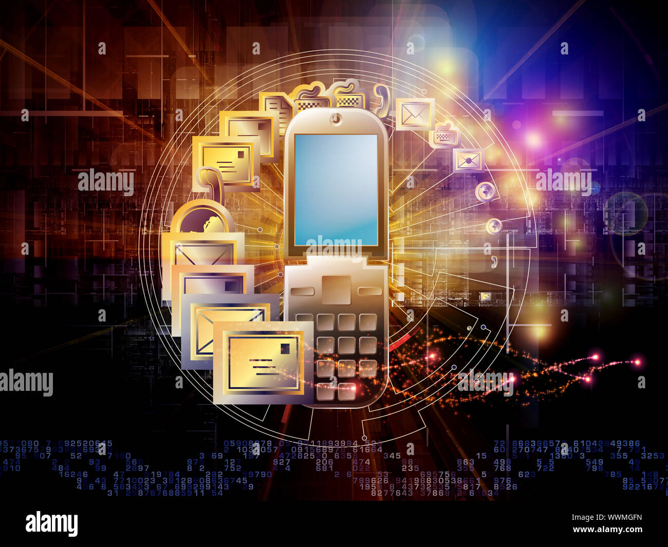 Interplay of communication symbols, messaging icons and technological ...