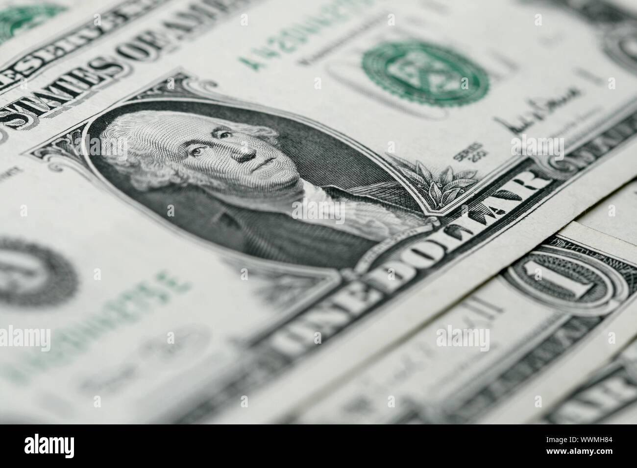 one dollar background macro close up Stock Photo - Alamy
