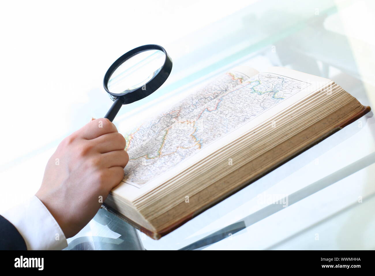 look on map where to travel Stock Photo - Alamy