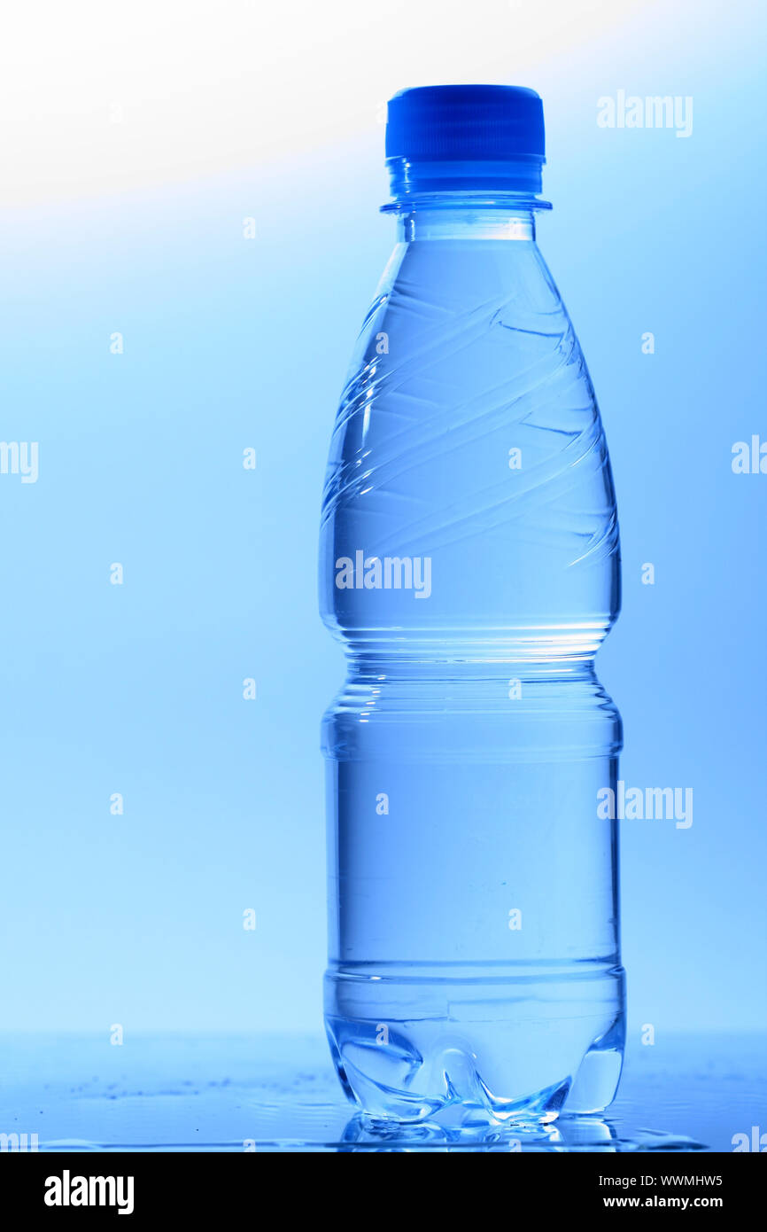 clear cold blue water in bottle Stock Photo - Alamy