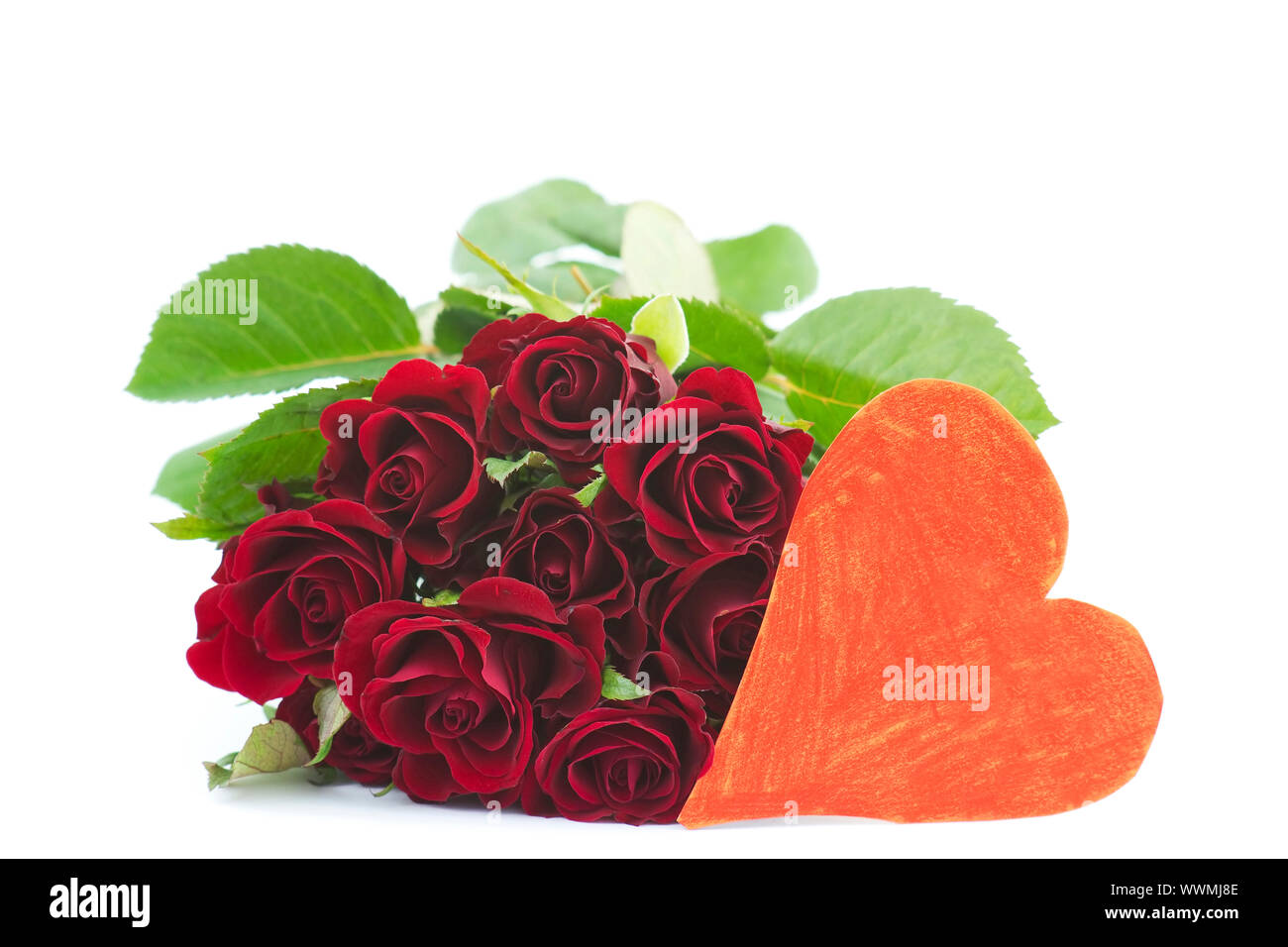 red roses and heart Stock Photo - Alamy