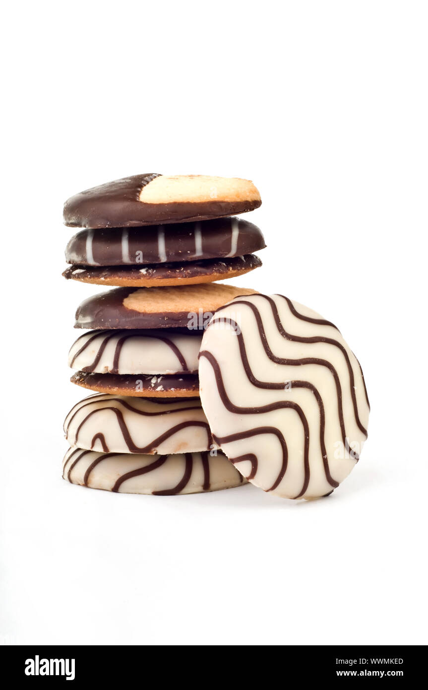 stack of different cookies isolated Stock Photo - Alamy