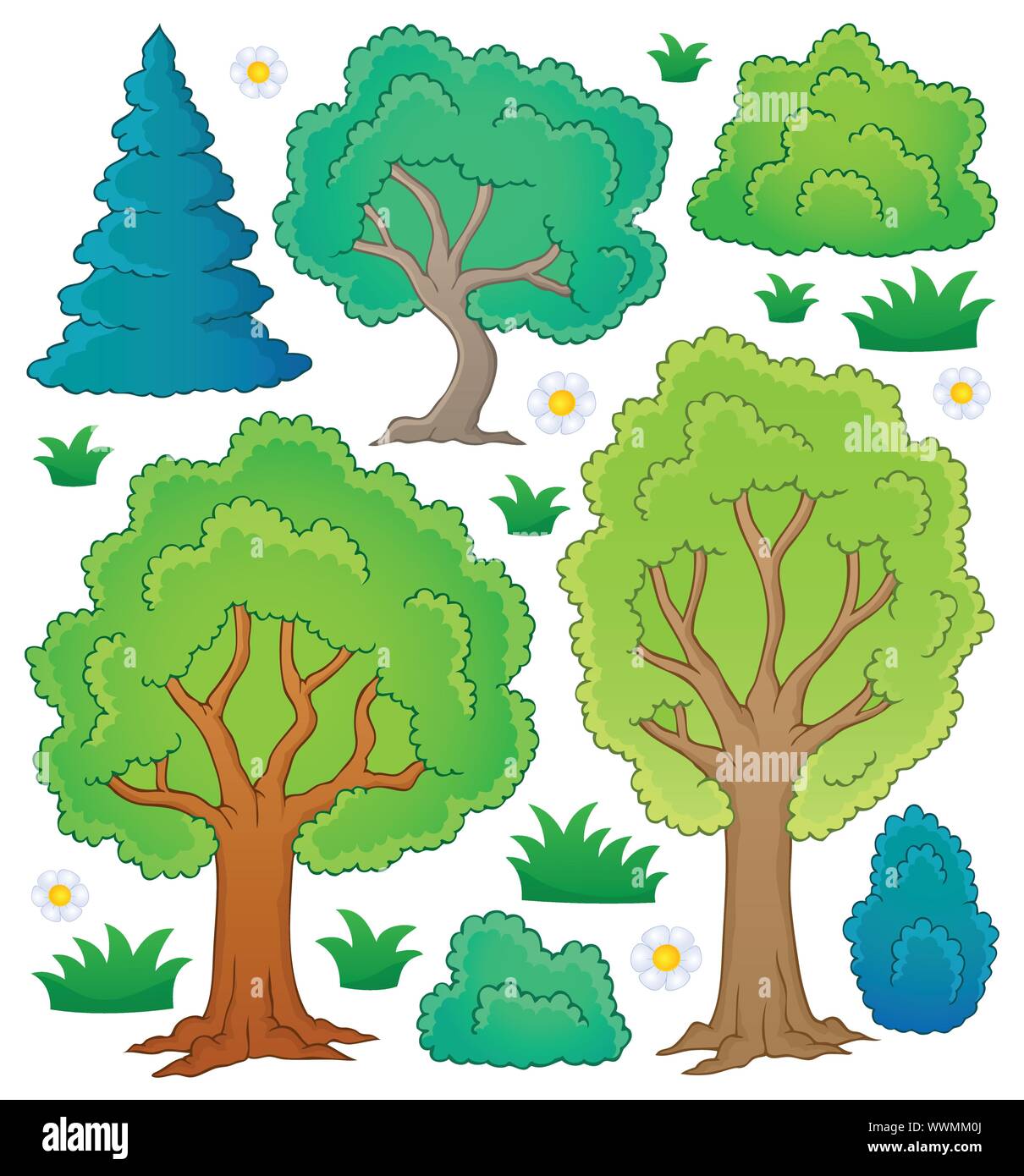 Tree botanical treetop Stock Vector Images - Alamy