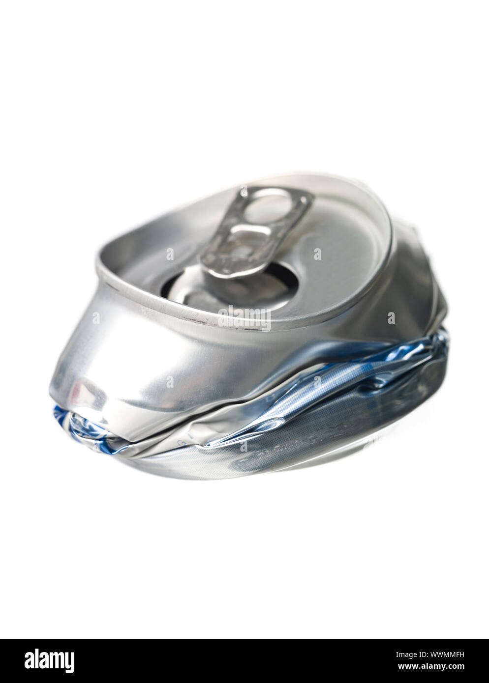Crushed Aluminium Can isolated on white background Stock Photo - Alamy