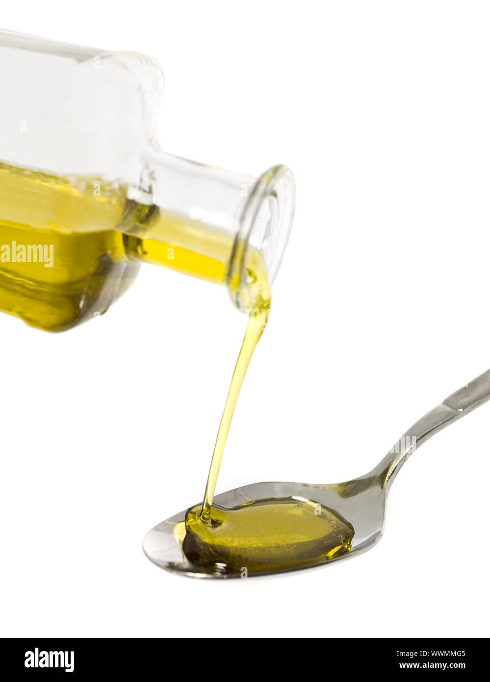 Running Olive oil isolated on white background Stock Photo - Alamy