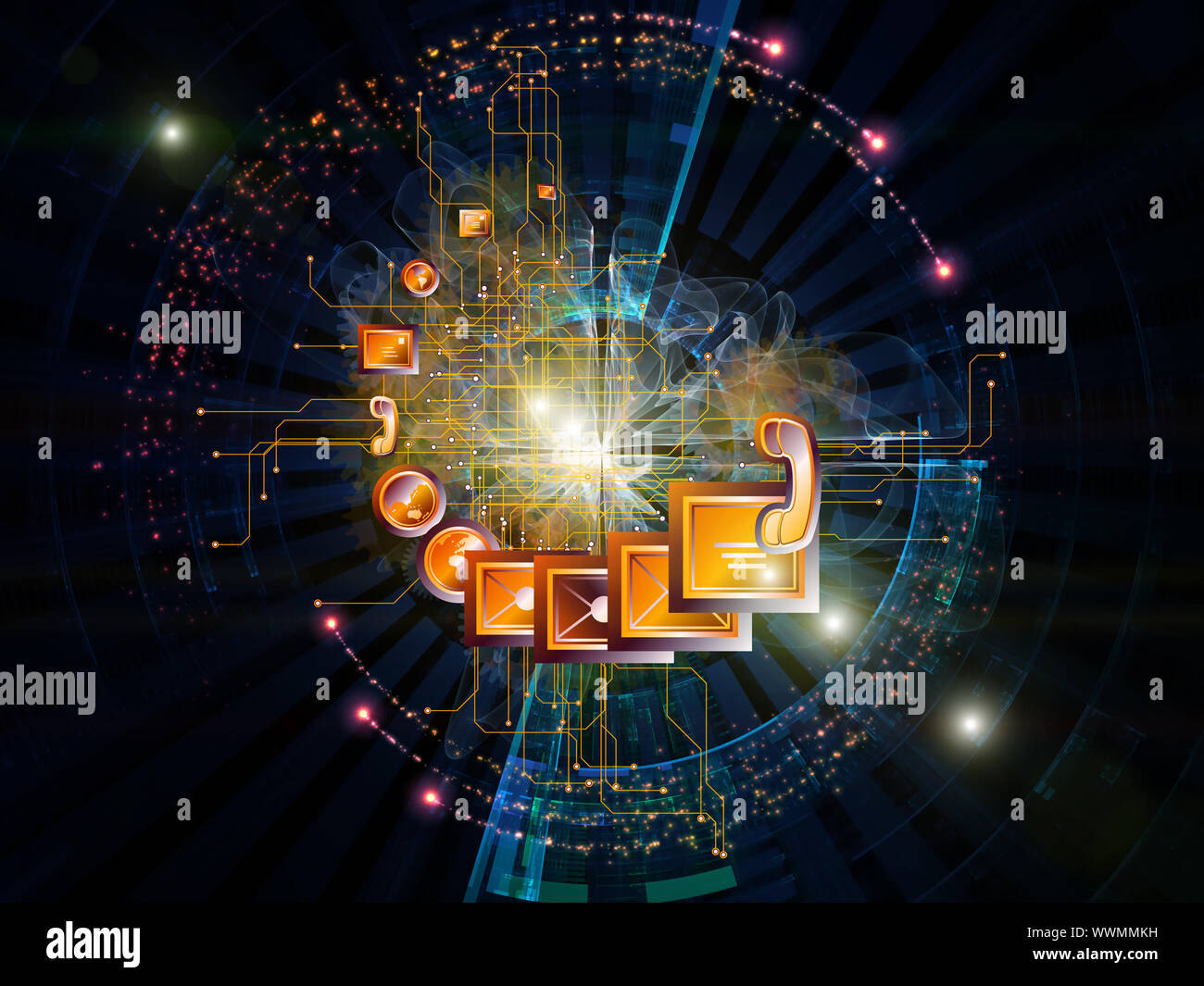 Interplay of communication symbols, messaging icons and technological ...