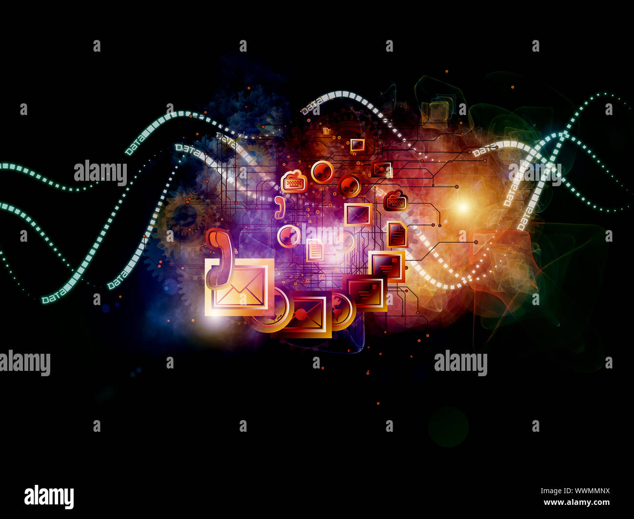 Backdrop on the subject of global communications, messaging ...