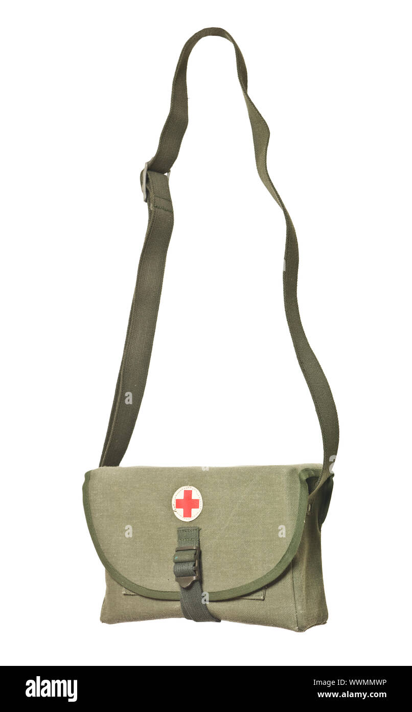 Retro First Aid Bag isolated on white background Stock Photo - Alamy