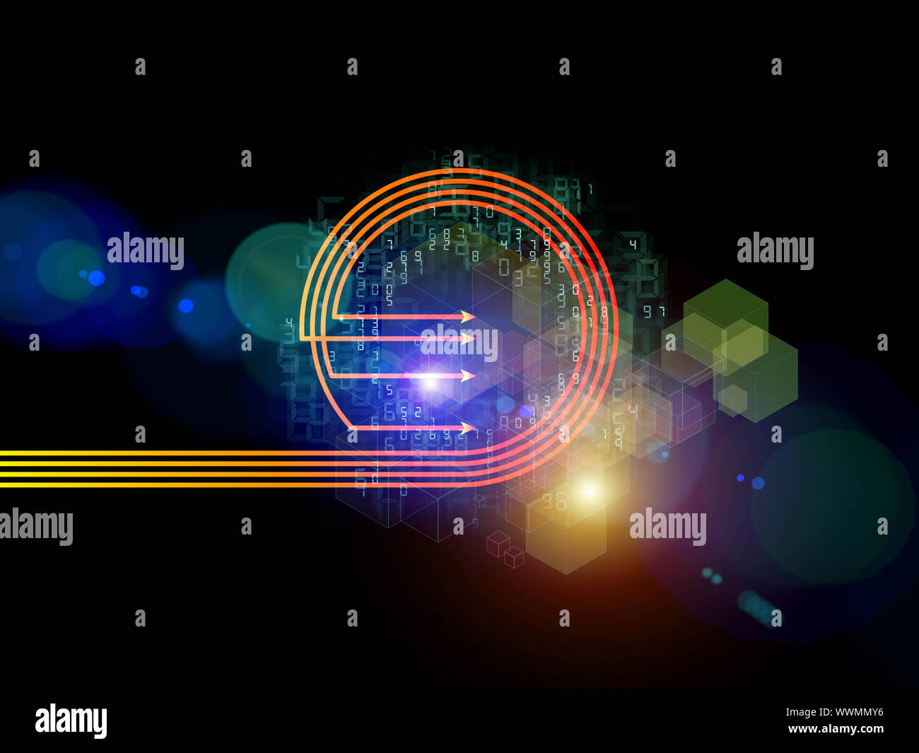 Interplay Of Arrows Abstract Forms Lights And Colors On The Subject Of Modern Technologies