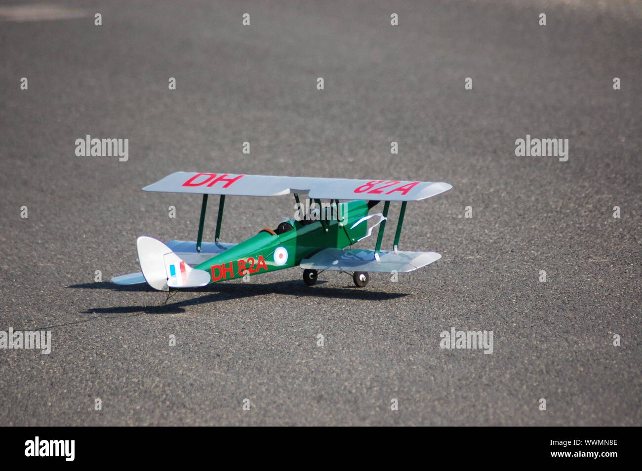 old vintage remote controlled model or toy biplane Stock Photo - Alamy