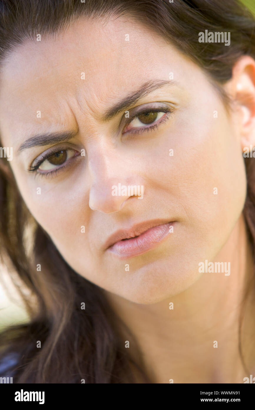 Head shot woman scowling hi-res stock photography and images - Alamy