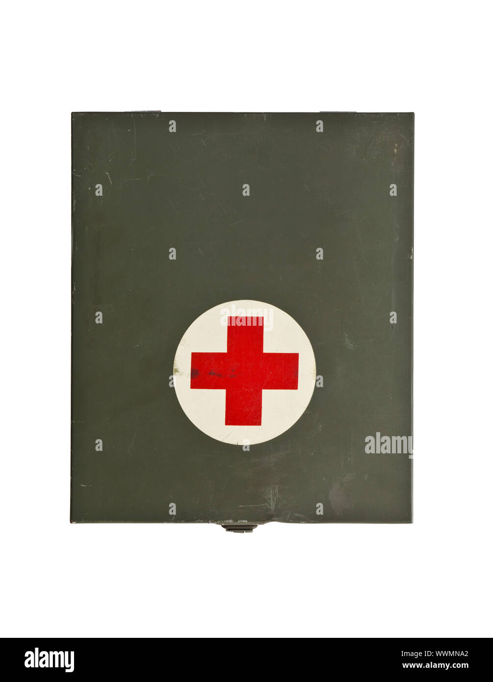 Old first aid kit isolated on a white background Stock Photo - Alamy