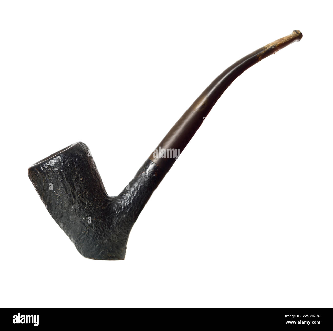 Old pipe isolated on a white background Stock Photo - Alamy