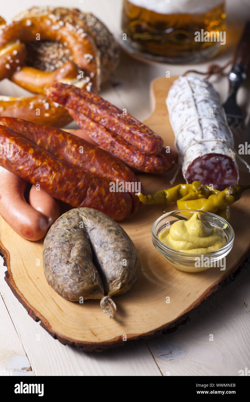 typical bavarian snack called brotzeit, south germany Stock Photo - Alamy