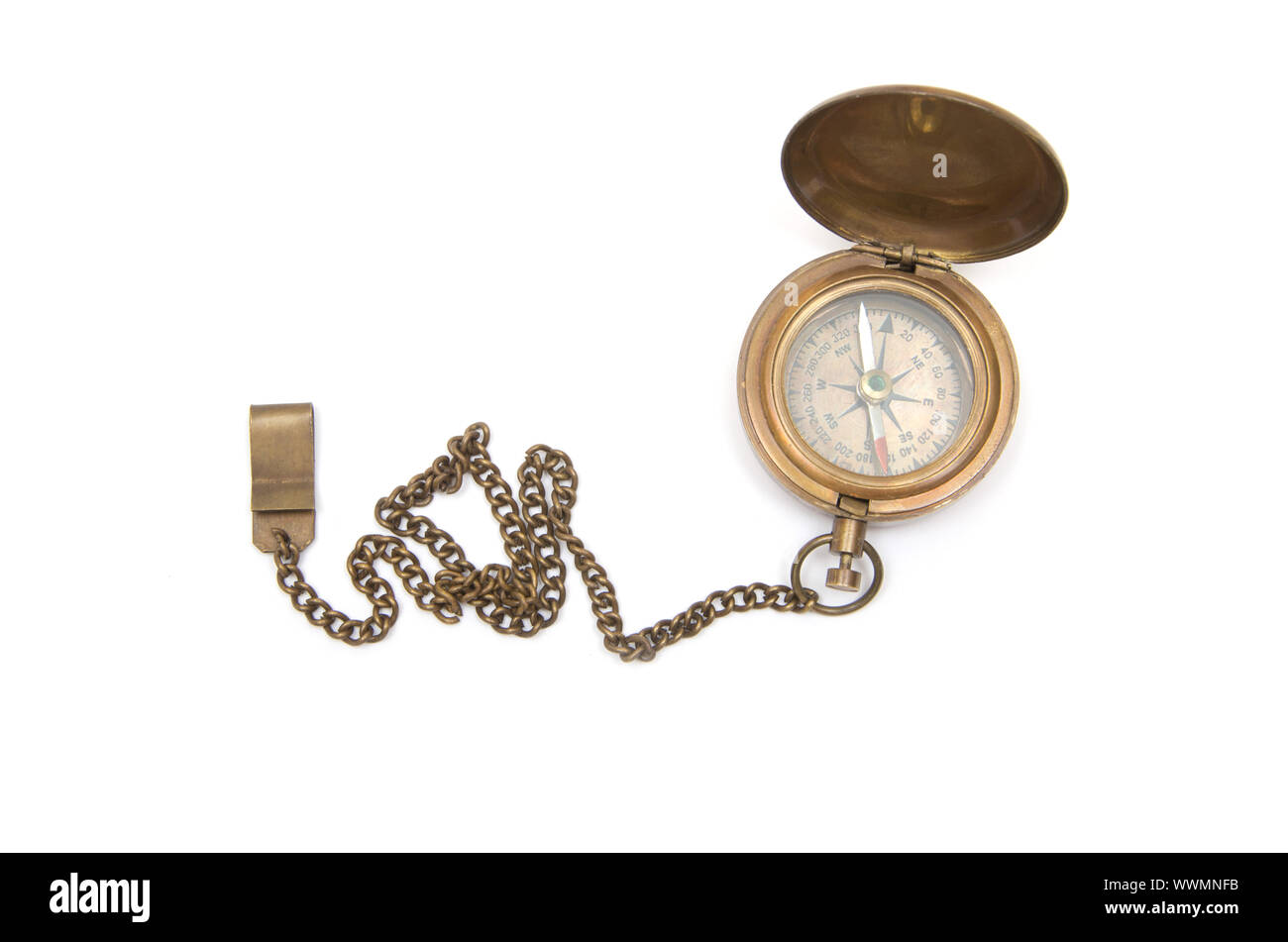 Vintage compass isolated on white background Stock Photo - Alamy