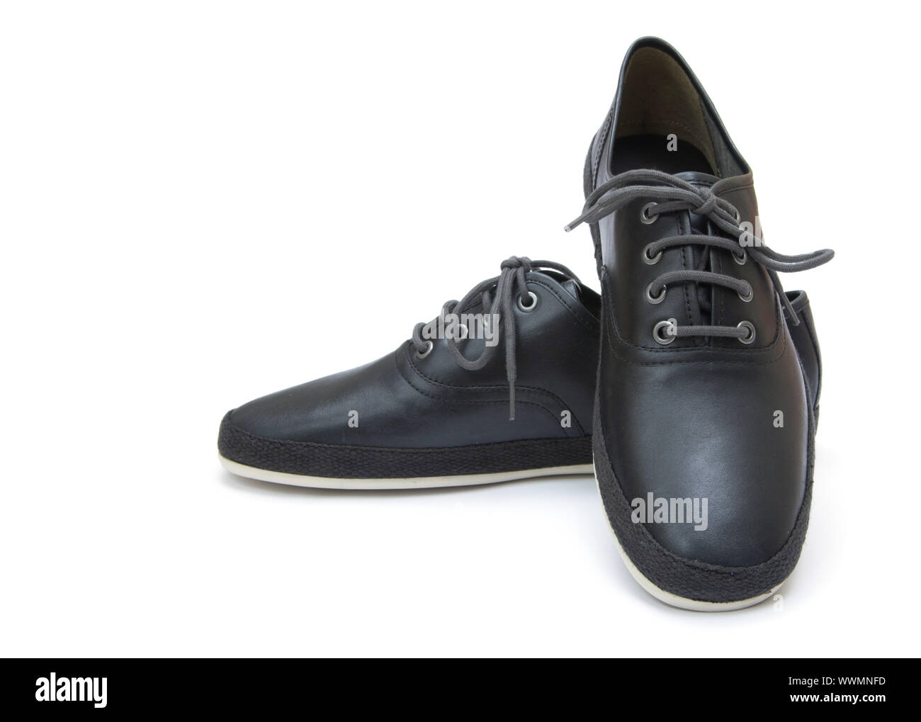 Black shoes isolated on the white background Stock Photo - Alamy
