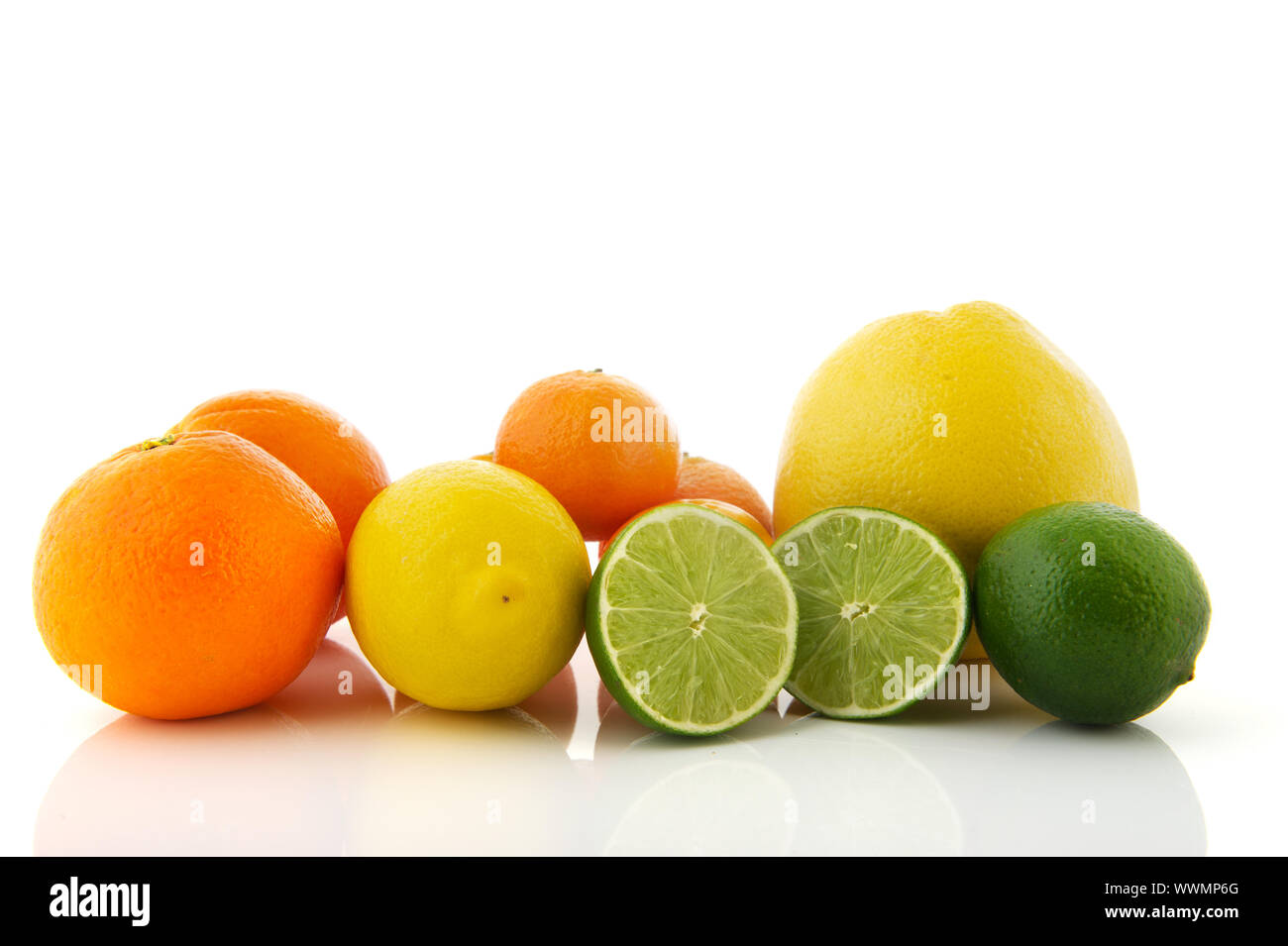 assortment citrus fruit isolated over white background Stock Photo - Alamy