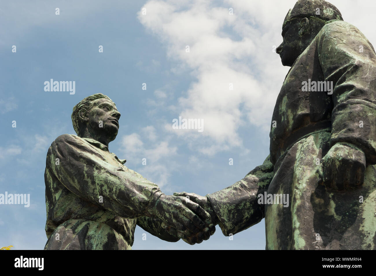 Hand-shake at Hungarian-Soviet Friendship Memorial at Memento Park ...