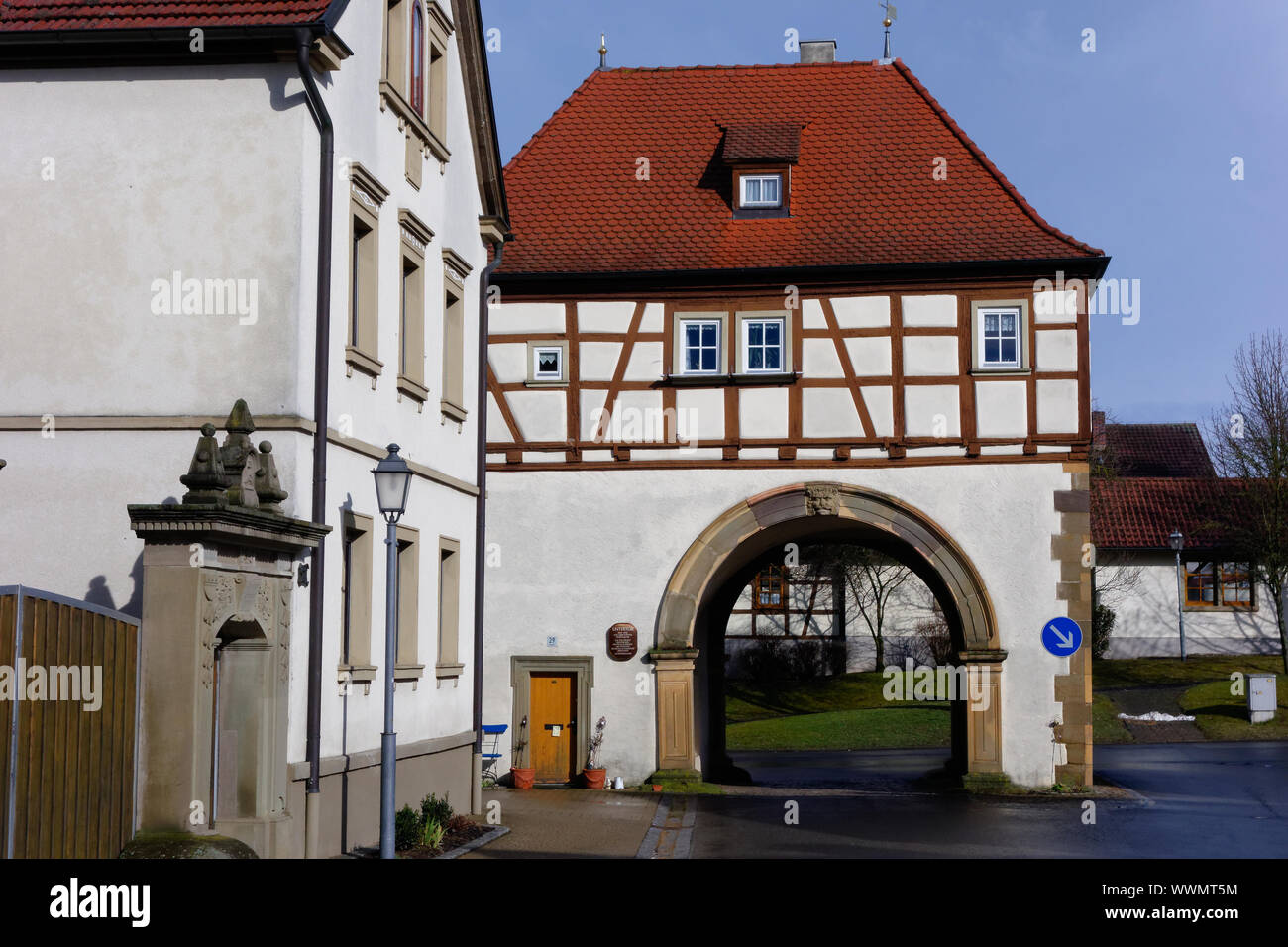 historical centre of Geldersheim, district Schweinfurt, Lower Franconia ...