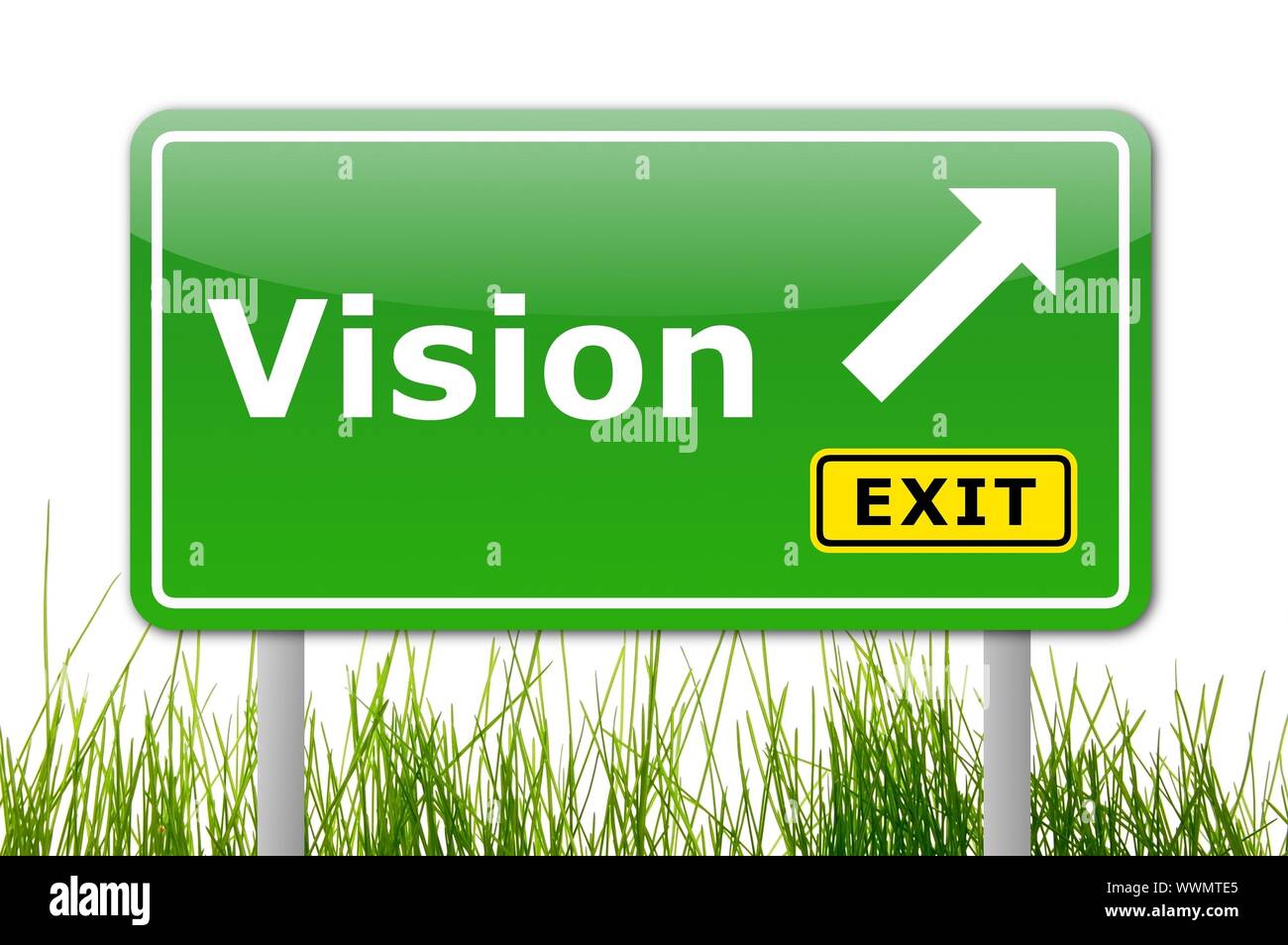 business vision concept with road sign illustration Stock Photo - Alamy