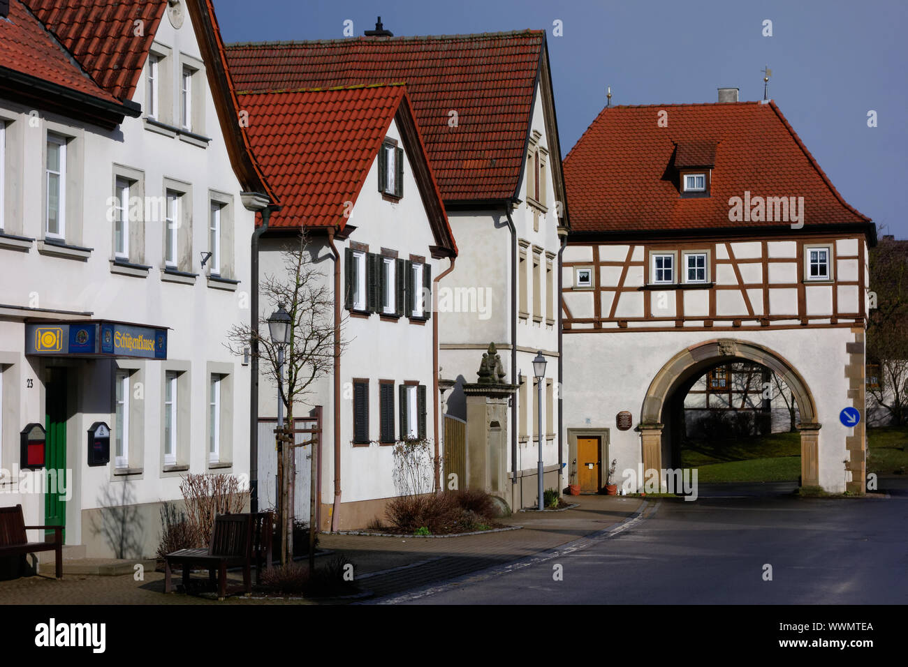 historical centre of Geldersheim, district Schweinfurt, Lower Franconia ...
