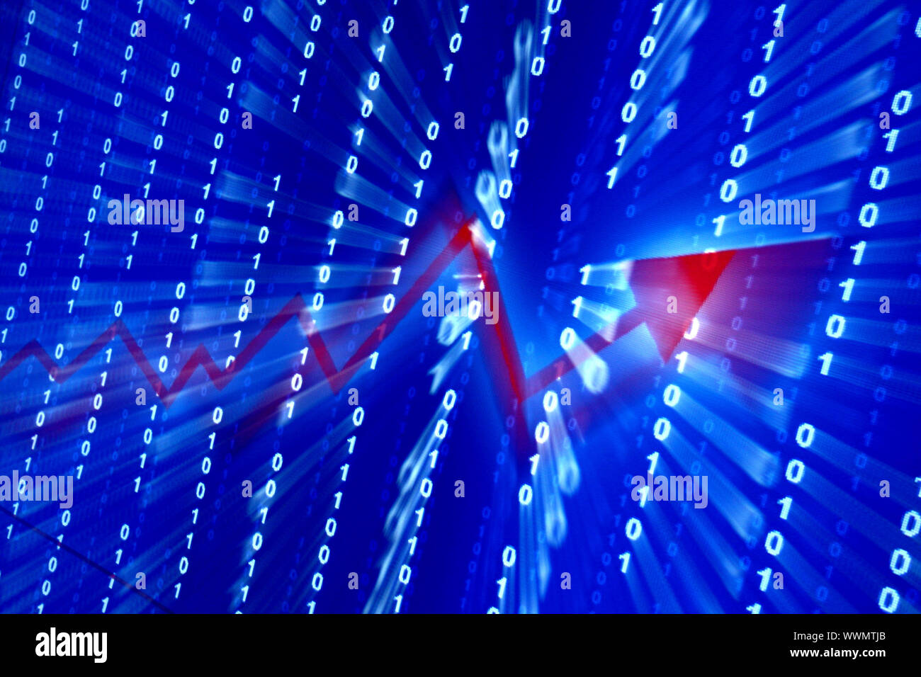 red graph in abstract data space Stock Photo - Alamy