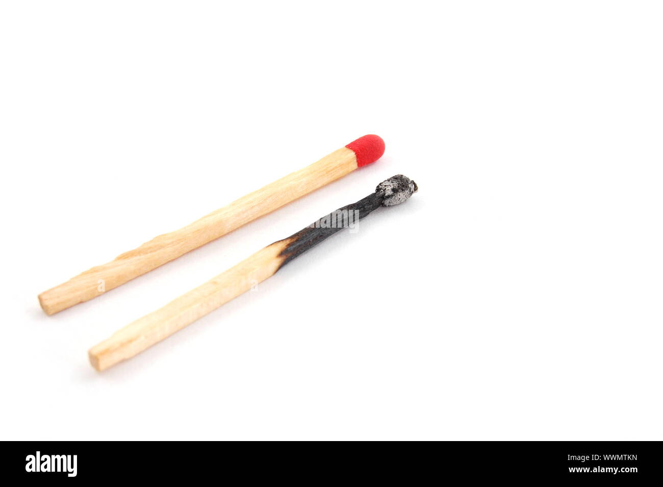 Some red matches isolated on a white background Stock Photo - Alamy