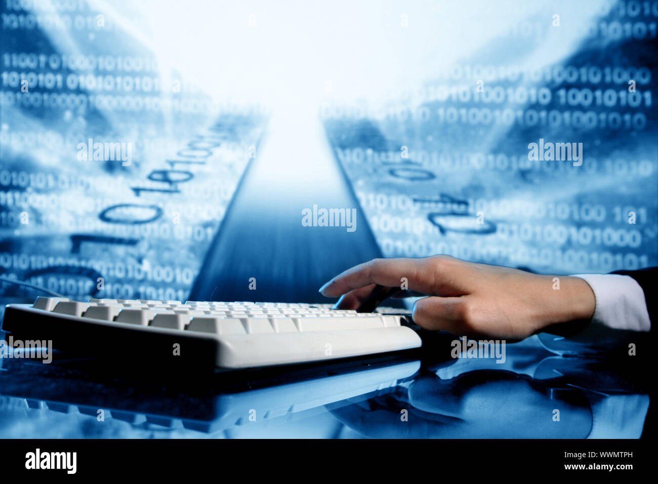 businessman input data information on keyboard Stock Photo - Alamy