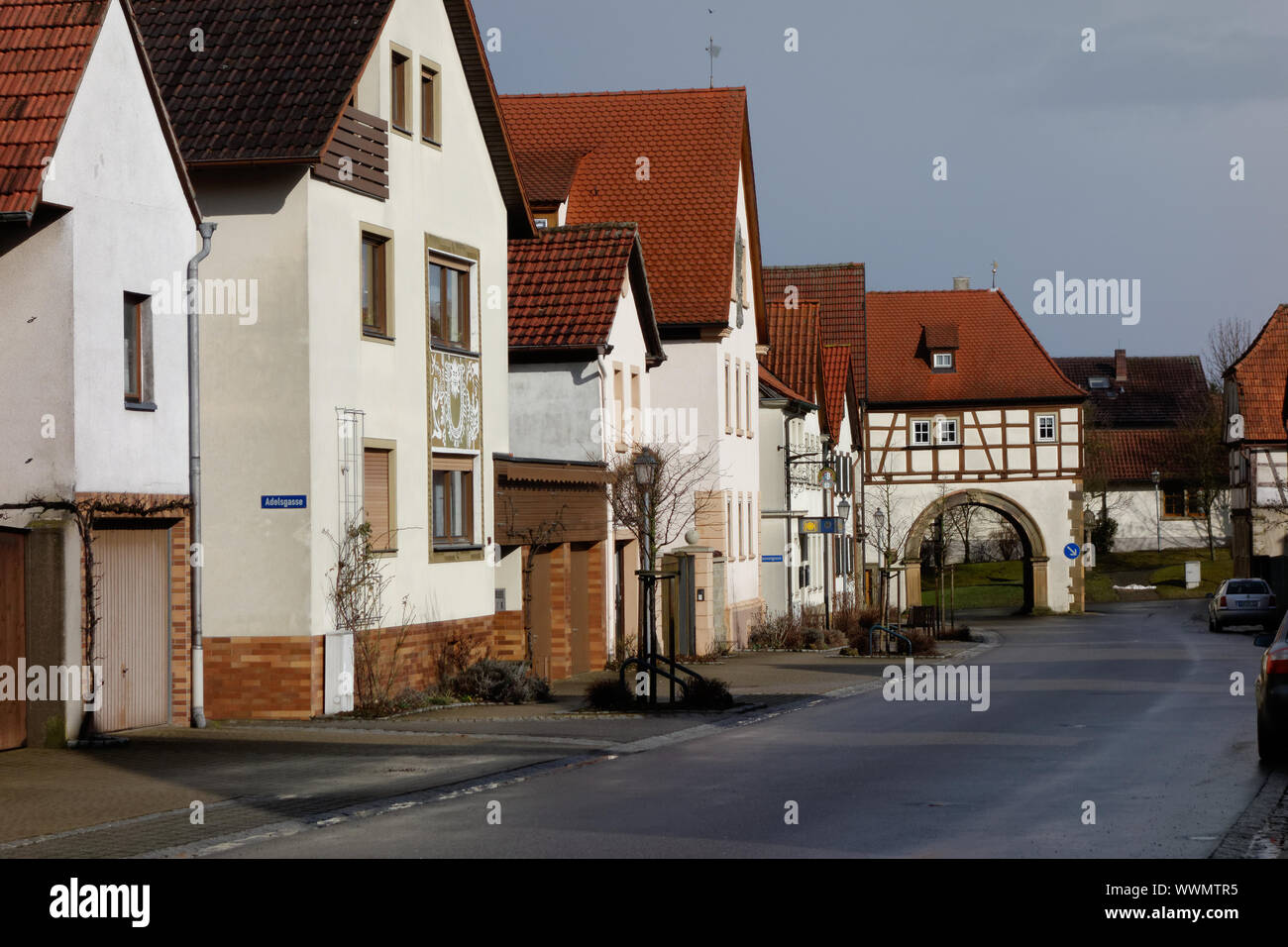 historical centre of Geldersheim, district Schweinfurt, Lower Franconia ...