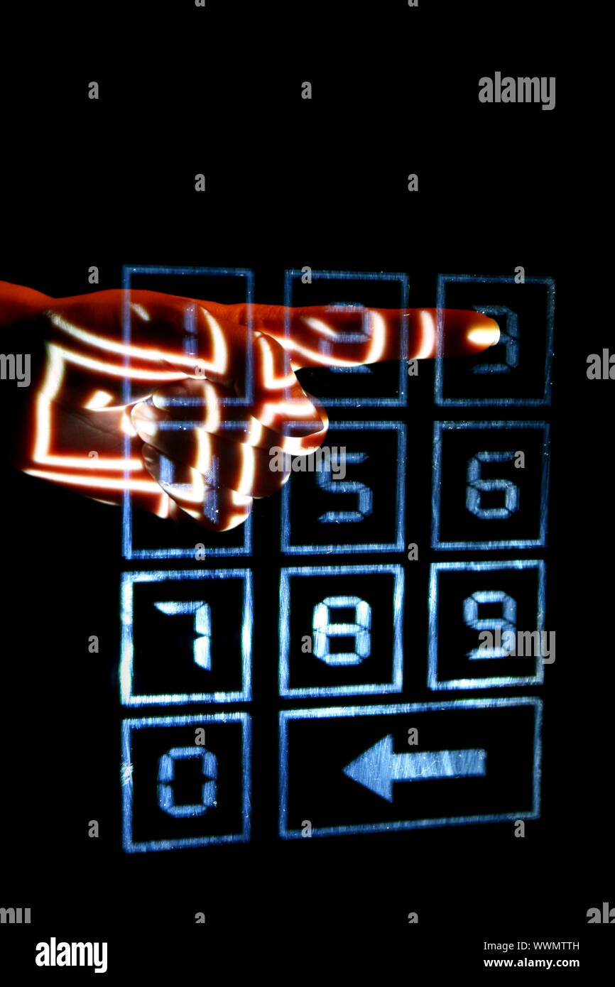 enter secret code on numpad security control Stock Photo - Alamy