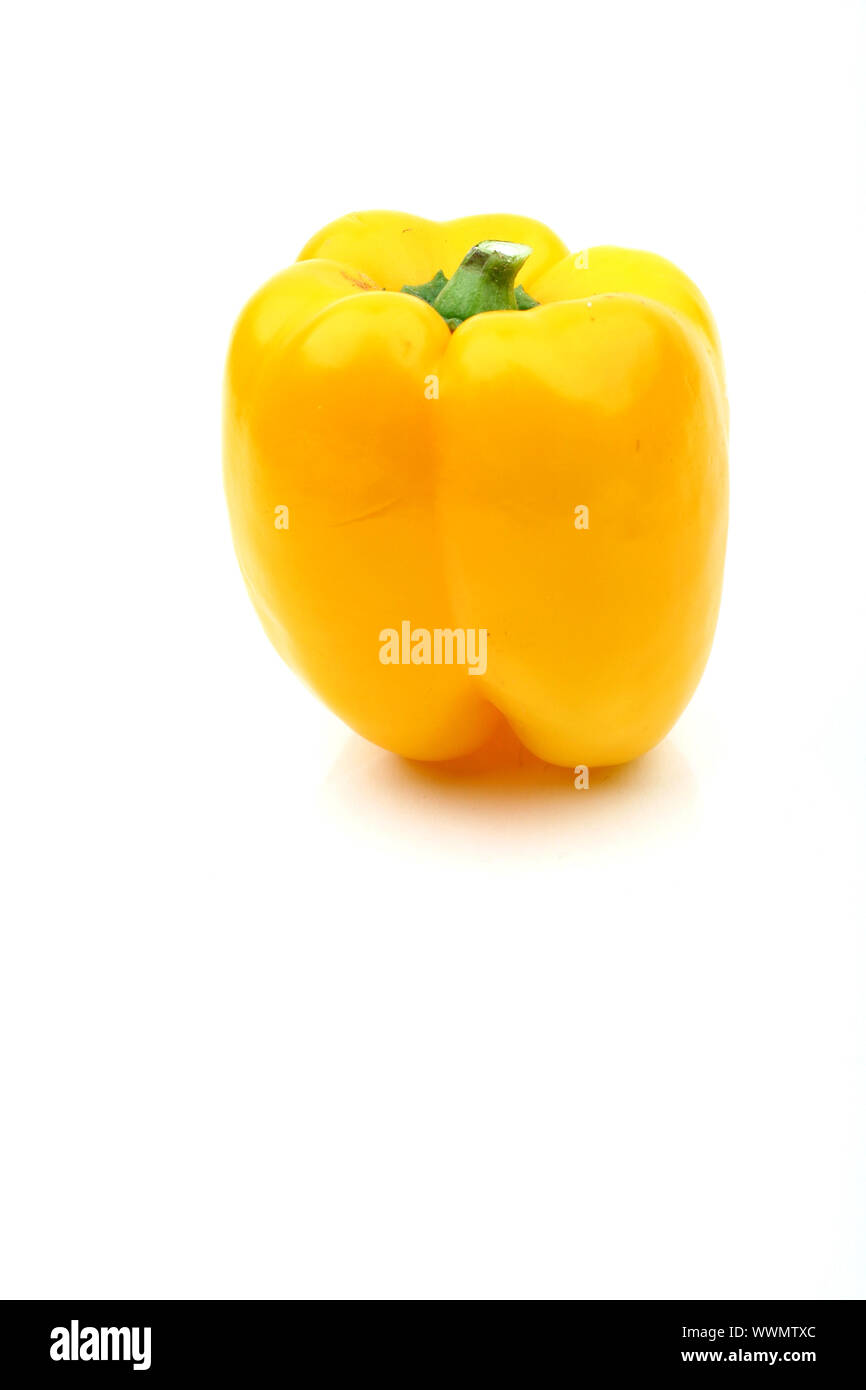 yellow paprika isolated on white Stock Photo - Alamy